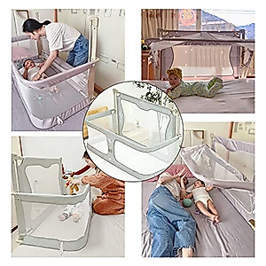 3 in 1 Baby bassinets bedside sleeper,120x50cm,co sleeper for baby in bed,Portable Crib,co sleeper bassinet attach to bed,baby beds,breathable and visible mesh window and sturdy aluminum alloy ( Color