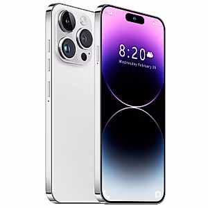SANSHREUNI A14 Pro Max Unlocked Smartphone, 6+256GB Android 13 Unlocked Mobile Phone, 6.82" FHD+ Display 64MP Camera 5G Cell Phones 6000mAh Battery/Dual SIM/GPS/Face ID Smart Phone, White