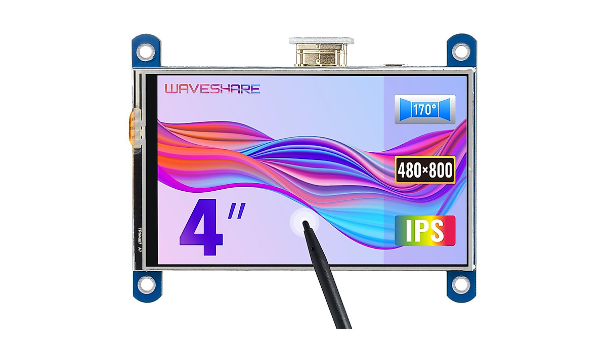waveshare 4 inch HDMI LCD 800x480 Resolution IPS Display Resistive ...