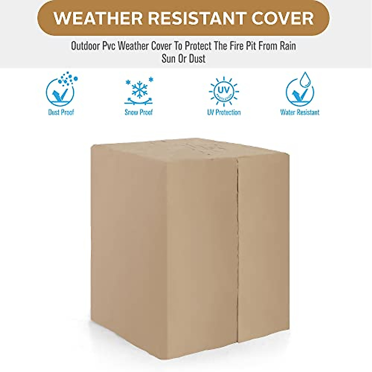 Sophia & William 18" Outdoor Gas Fire Pit Propane Fire Column 30,000 BTU Electronic Ignition Firepit for Patio Garden Backyard with Lava Rocks and Weather Cover, Natural Stone