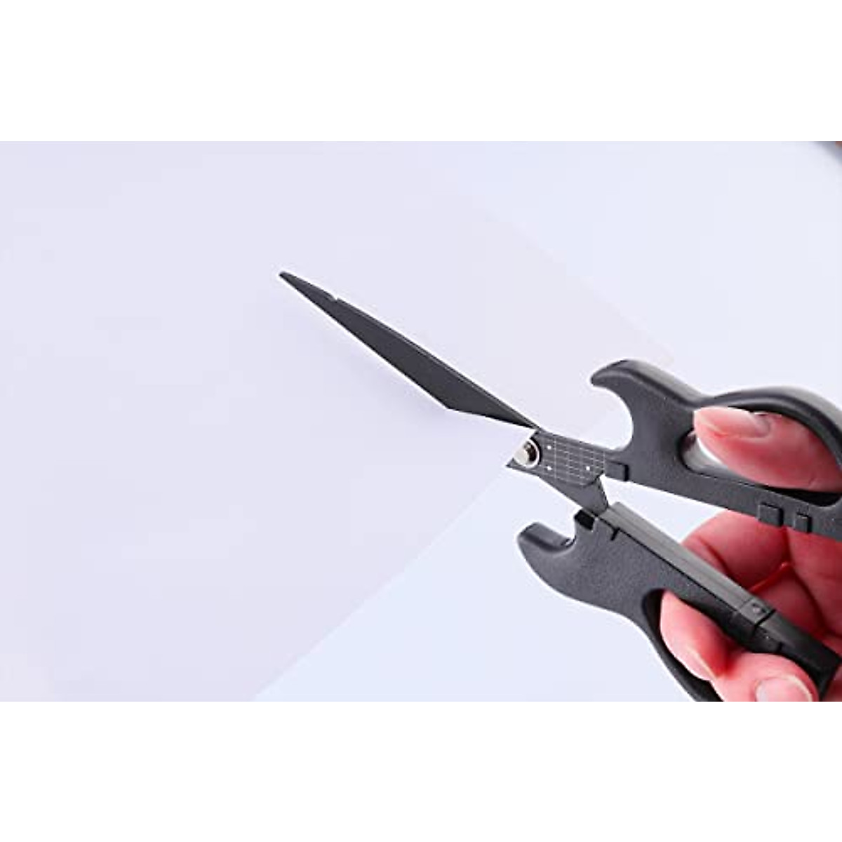 Stratocaster Electric Guitar Scissors with Stand and Cap, Black - Fluorine Coating, Japanese Stainless Steel - Made in Seki Japan