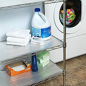 Con-Tact Brand Premium Plus Non-Adhesive Shelf Liner, Heavy Duty and Multi-functional Drawer Liner, 18" x 4', Ribbed Clear, Pack of 6 Rolls