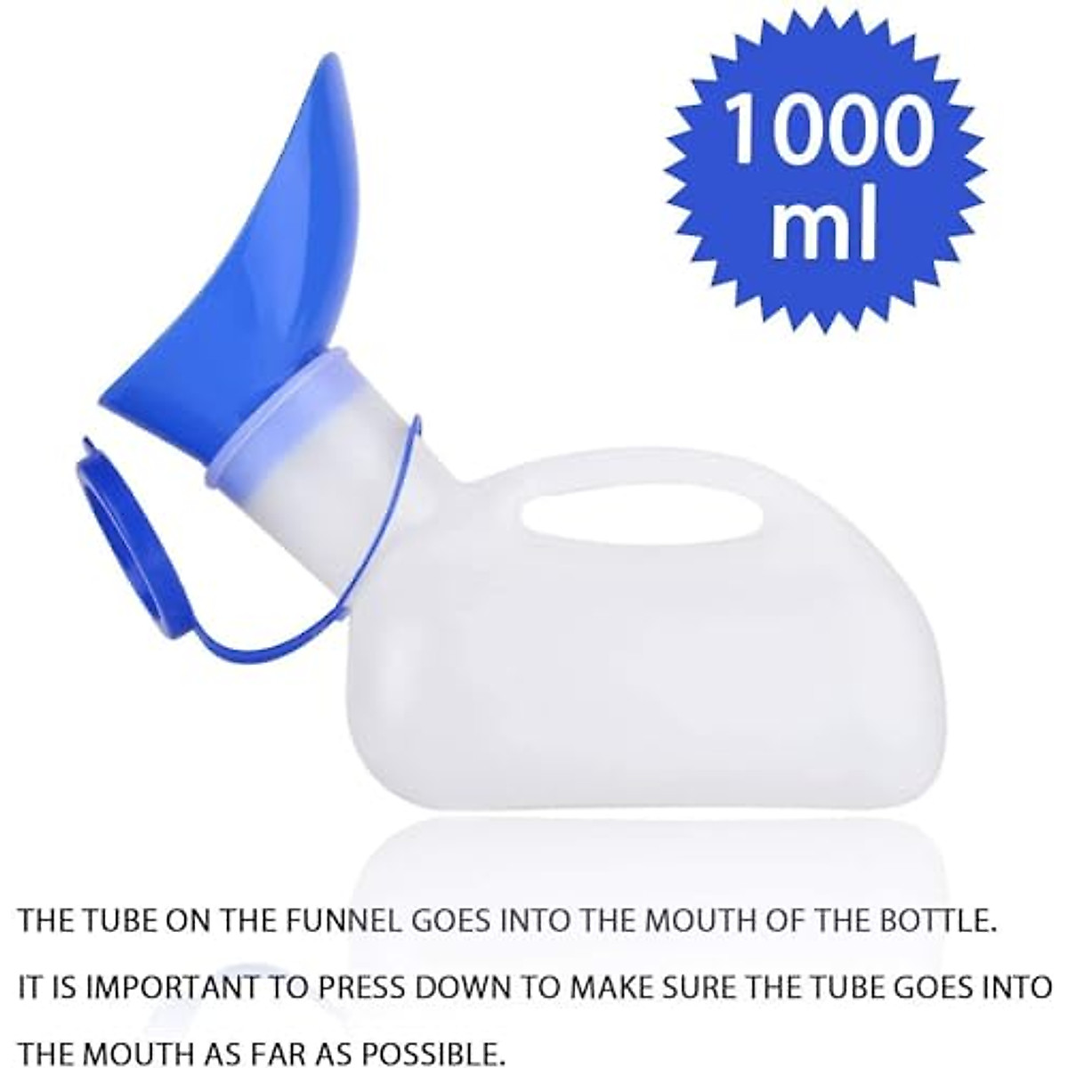 Unisex Potty Urinal for Car, Portable Urinal for Men and Women, Bedpans Pee Bottle with a Lid and Funnel, Mobile Toilet Urinal for Car, Old Man, Child and Patient for Hospital Camping Outdoor Travel