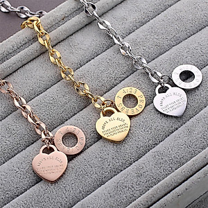 JUPPE Silver Titanium Steel Engraved Bracelet Personalized Proverbs 4:23 Bangle Gift for Women Girls (Silver-1)