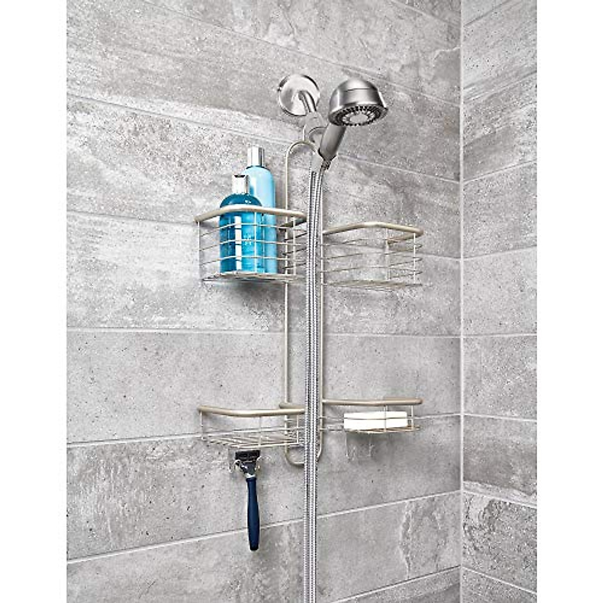 InterDesign Forma Hanging Shower Caddy – Bathroom Storage Shelves for Shampoo, Conditioner and Soap, Bronze