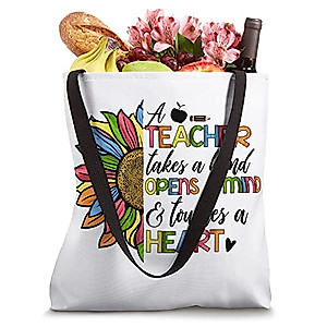 Teacher Flower Heart Tote Bag