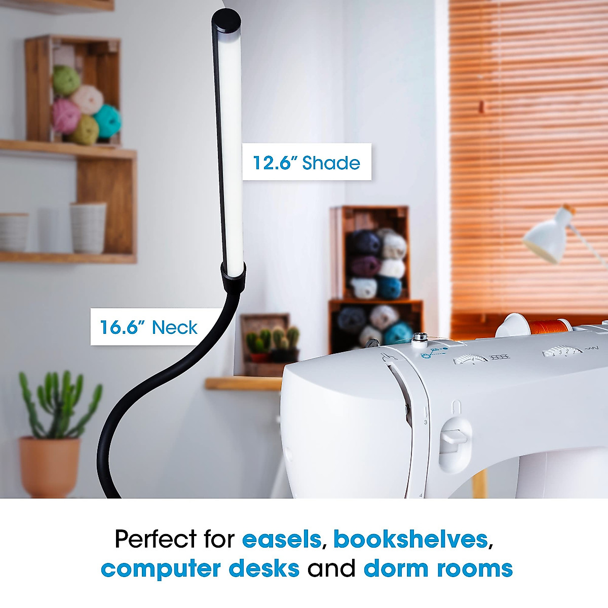 OttLite Easel Clip-On LED Easel Lamp with ClearSun LED Technology - Sturdy Clip Light with On/Off Switch Cord - Adjustable & Flexible Neck for Precise Lighting, Piano, Computer Desks, Shelves & Tables