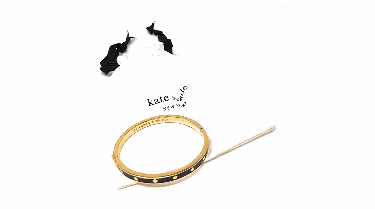 Kate Spade Black/Gold Bangle Bracelet - Spot The Spade