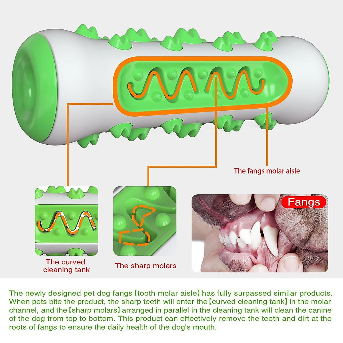 Bnineteenteam Teething Stick Dog Toy, Soothing Chew Toy Dog Dental Chew Toy Dental Chew Toy for Dogs Teeth Cleaner Doggy Brushing Sticks (Gray Green)