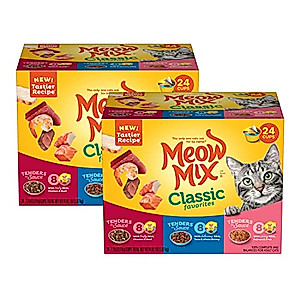 Meow Mix Classic Favorites Wet Cat Food, Variety Pack, 2.75 Ounce Cup (Pack of 48)