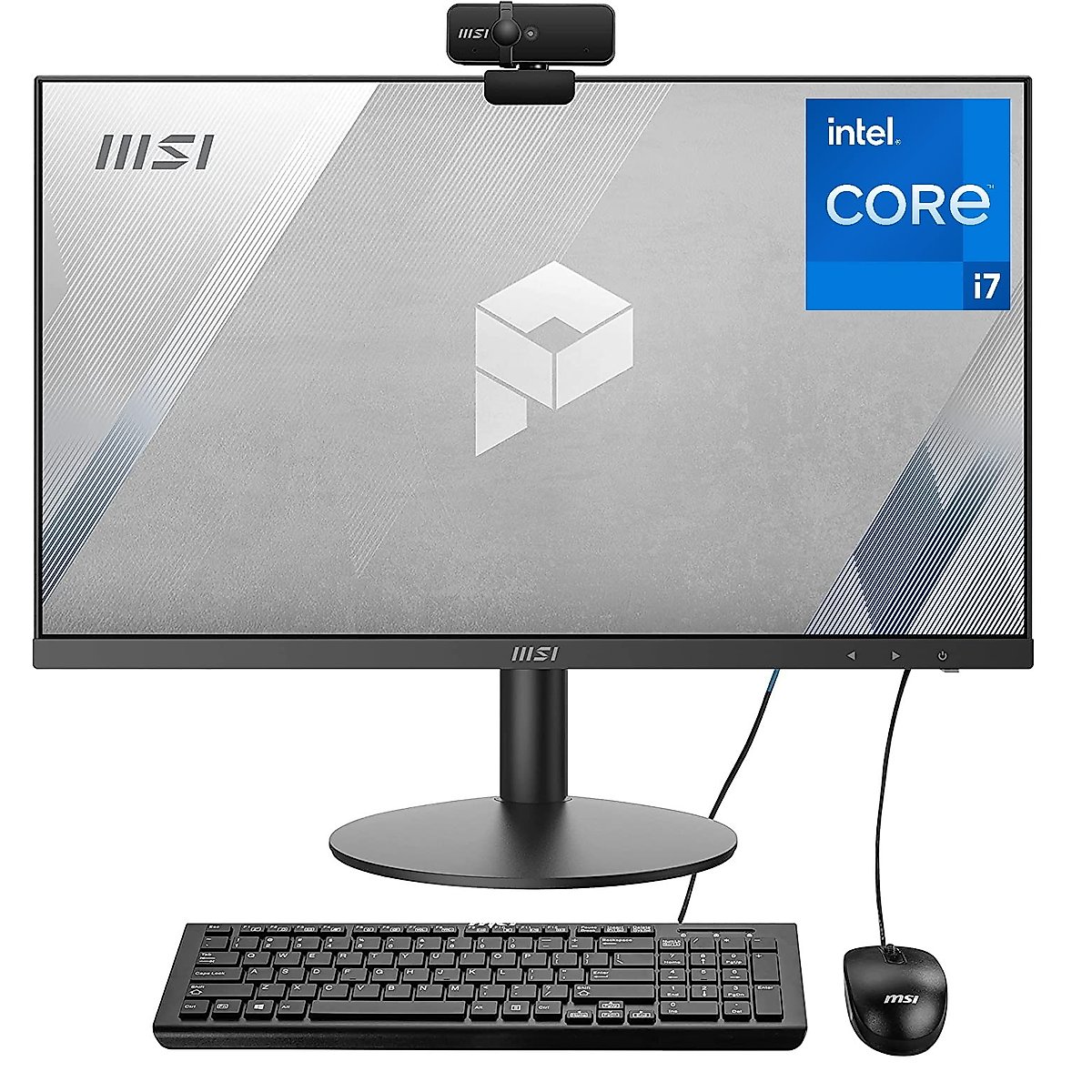 MSI 2022 24" FHD All-in-One Desktop -10th Intel i7-10700 w/UHD Graphics - 32GB DDR4-1TB SSD + 1TB HDD - WiFi 6 Bluetooth 5 RJ45 HDMI COM - Windows 11 Pro - Wired Keyboard Mouse w/RATZK 32GB USB