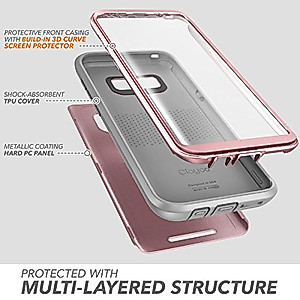 Galaxy S8 Case, Clayco [Hera Series] [Updated Version] Full-Body Rugged Case with Built-in Screen Protector for Samsung Galaxy S8 (2017 Release) (Rosegold)