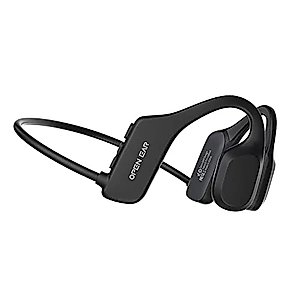 Bone Conduction Headphones Bluetooth, Hiteblaz Open Ear IP55 Waterproof Headphones Wireless Bluetooth 5.2 Sports Headphones with Mic, 6H Playtime Earphones for Workouts, Running, Cycling (Black-X1)