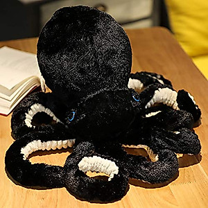 Octopus Stuffed Animals Octopus Plush Doll Toys Octopus Stuffed Toys Gift for Kids and Lovers for Birthday, Christmas, Valentine's Day(Black)