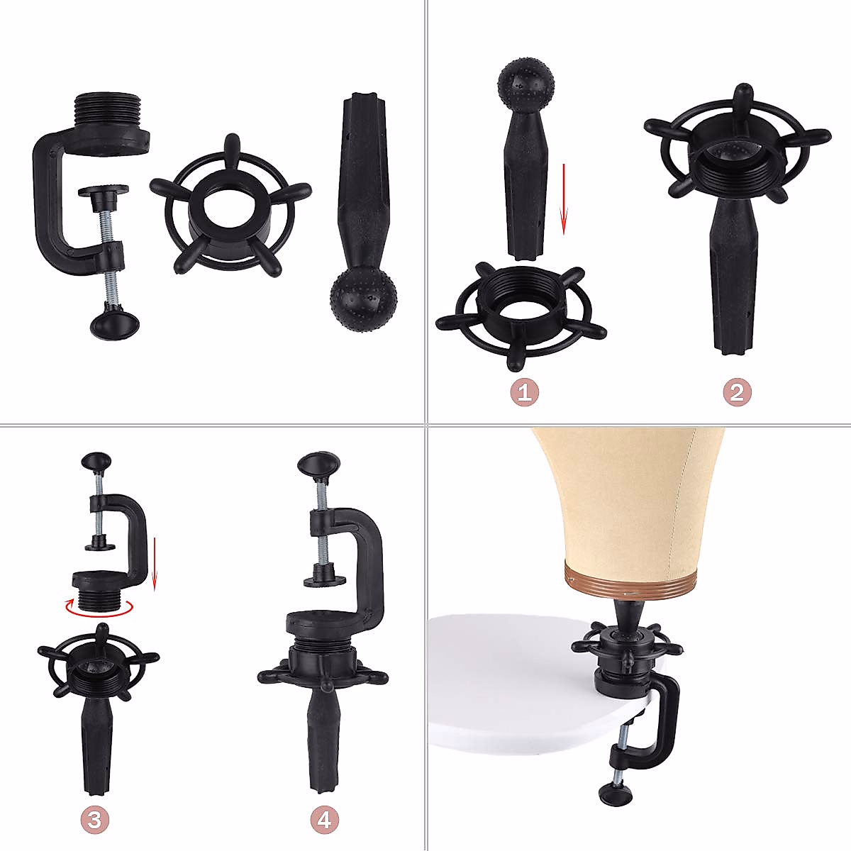 Wig Head Mannequin Head with Stand for Wigs Making 22 inch