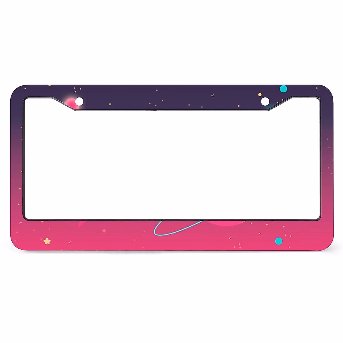 License Plate Frames Aluminum Car Accessories Metal Rust-Proof 2 Holes Black License Plate Cover for Women Men Car Truck Vehicles Colorful Space Galaxy Universe Stary Sky Abstract 308A