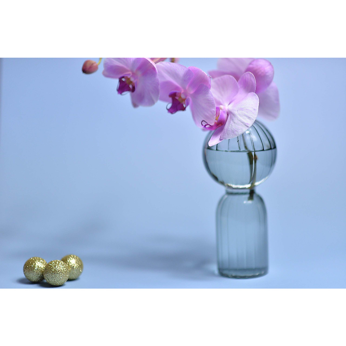 SVY Glass Vases Clear Crystal Flower with Modern Unique Design & Home Decoration, Ideal for Parties, Events, Gardens, Office, Weddings, Table (Gray)