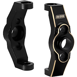 INJORA Brass Steering Blocks Knuckle, Steering Link and Caster Blocks C-Hubs Set for TRX4M 1/18 RC Crawler Upgrade Parts, Black
