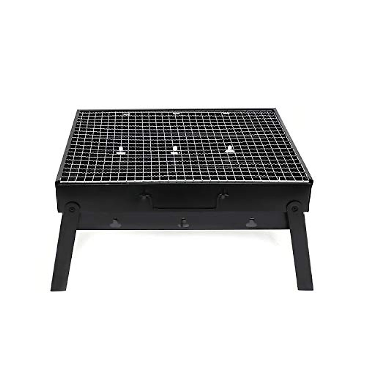 HTTMT- Foldable Compact Barbecue BBQ Grill Charcoal Stove Shish Kabob Tabletop For Outdoor Camping Picnic Travel Cooker [P/N: ET-COOK007-BK]