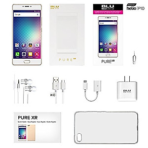 BLU PURE XR Smartphone - 4G LTE GSM Unlocked - 64GB +4GB RAM - Gold