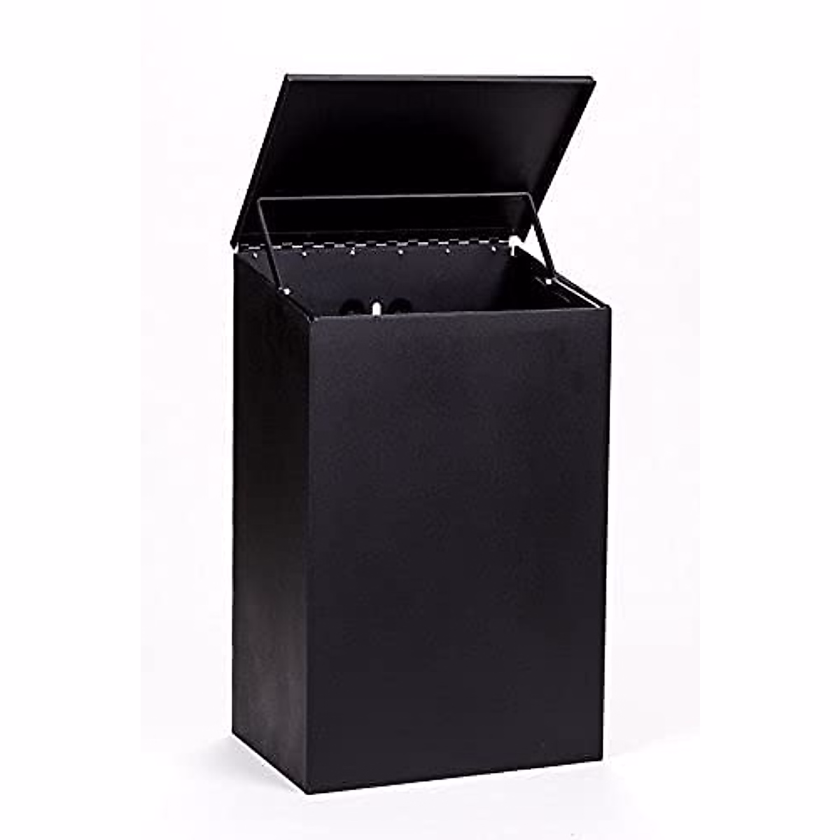 ZERO WASTE USA Square Aluminum Trash Can, 10 Gallon Capacity, Matte Black, 18" x 18"