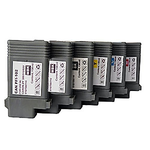 Colour-Store Compatible Replacements for Canon PFI-102 Set of 6 Inkjet Cartridges Includes: 1 PF-102BK Black, 2 PF-102MBK Matte Black, 1 PF-102C Cyan, 1 PFI-102M Magenta, and PFI-102Y Yellow (130 ml)