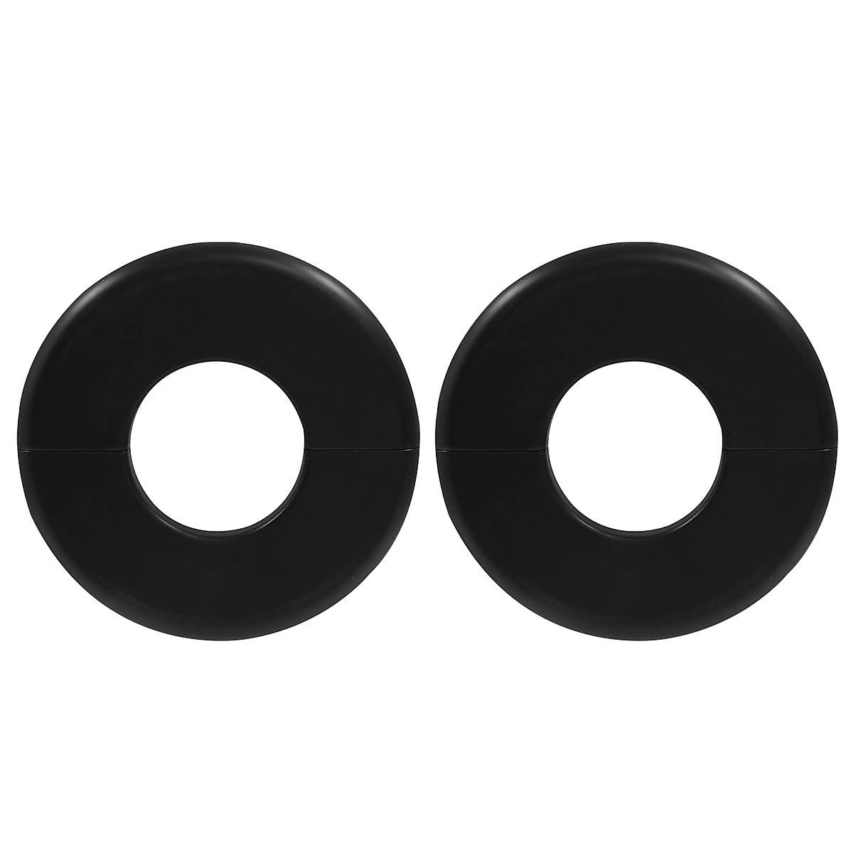 BokWin 2 Pcs Round Wall Split Flange Cover Escutcheon Plate Self-Adhesive Split Pipe Flange for 1.73 Inch/44mm Dia Pipe (Black)