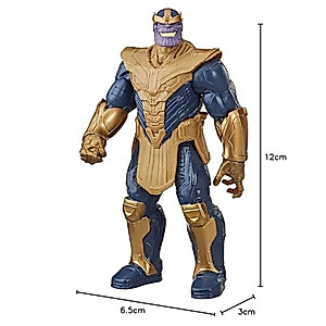 Avengers Marvel Titan Hero Series Blast Gear Deluxe Thanos Action Figure, 12-Inch Toy, Inspired by Marvel Comics, for Kids Ages 4 and Up
