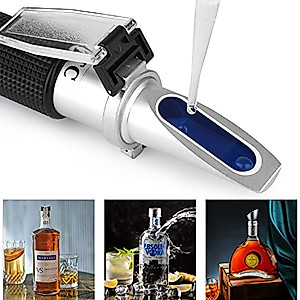 Optical Hydrometer, LEERCHUANG Alcohol Refractometer (0-80% v/v) for Distilled Spirits, Alcohol Content Measurement Meter in Alcohol Liquor Products - Not Suitable for Beer or Wine