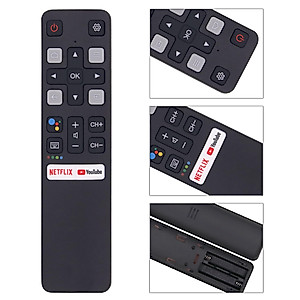 New Replacement Remote Control RC802V FNR1 Fit for TCL Android 4K Smart TV 50S434 55S434 75S434 40S330 70S430 32S334 55S435 50S435 43S434 32S6500A [NO Voice Function]