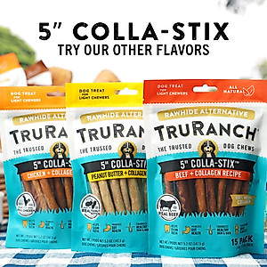 TRURANCH 5" Collagen Sticks, Peanut Butter - 15 Pack