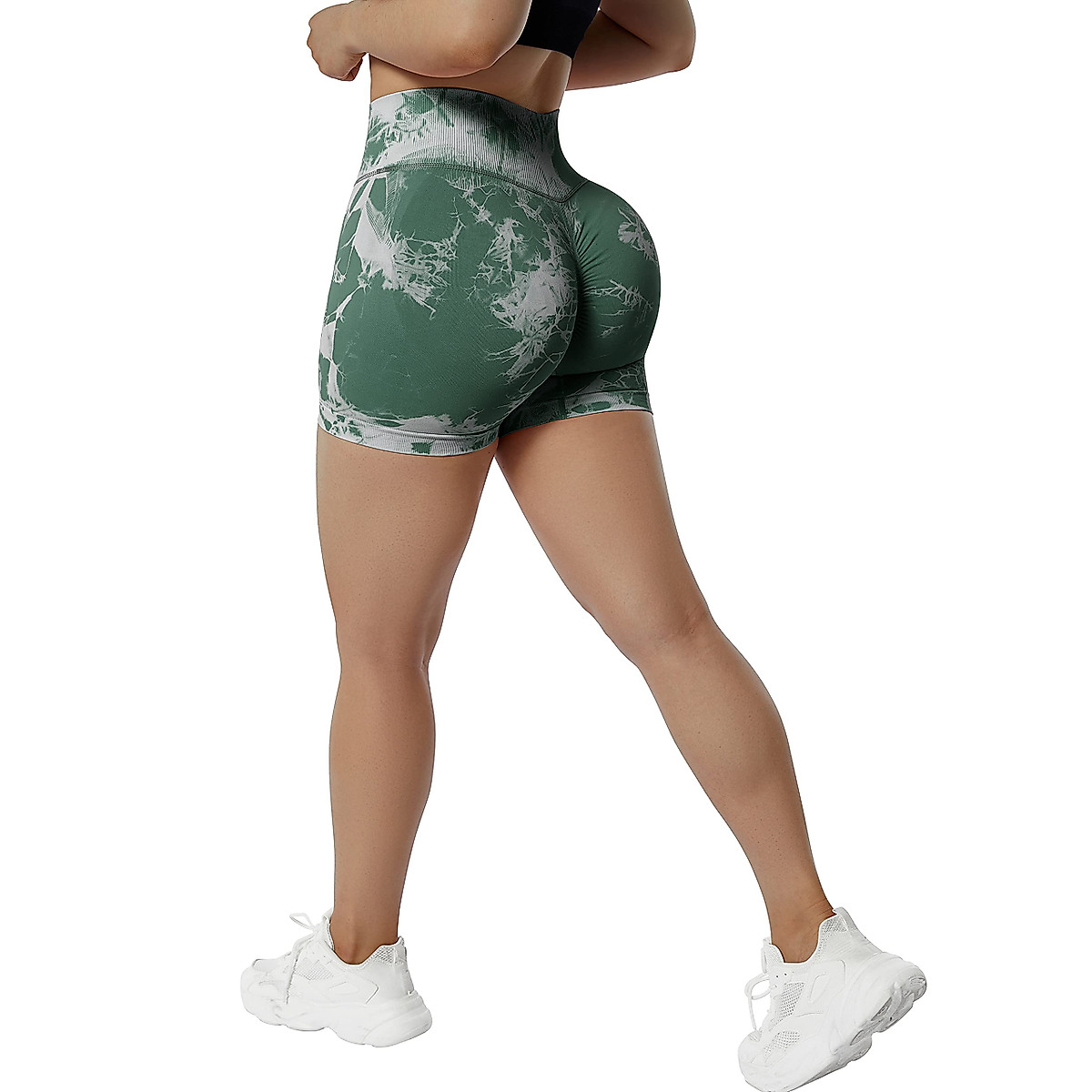 RXRXCOCO Women Seamless Butt Lifting Contour Yoga Short 3" High Waist Booty Gym Biker Shorts