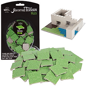Monster Adventure Terrain- 50pc Grass Tile Expansion Pack- Hand-Painted 1x1 -Tile Set- Easy Snap Creates Amazing Tabletop Terrain in Minute- Customize Your D&D and Pathfinder Dungeons Your Way