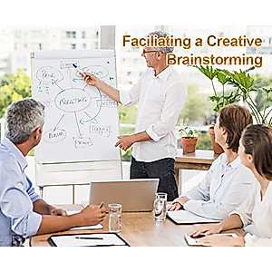 DexBoard Magnetic Whiteboard Easel 24" x 36"|Height Adjustable Dry Erase Board Tripod Office Presentation Board w/ Flipchart Pad, Magnets & Eraser, White