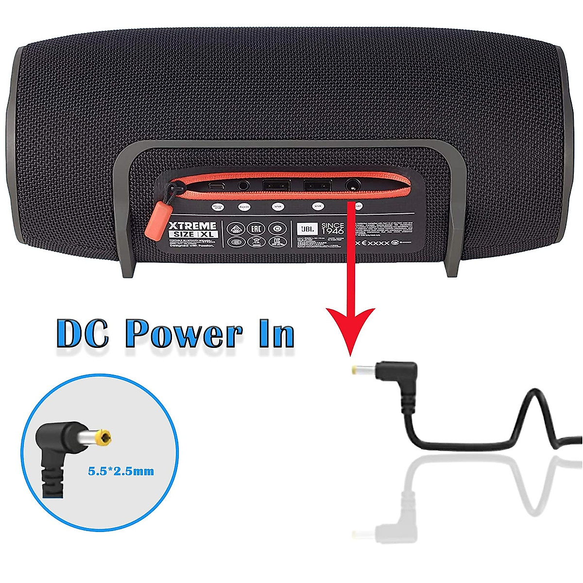 19V 65W AC Adapter Charger Cable for JBL Boombox Portable Wireless Bluetooth Waterproof Speaker (Black Blue Red) JBL Xtreme 2 Extreme 2 Cargador Cargar para Bocina JBL Power Charging Cord Replacement