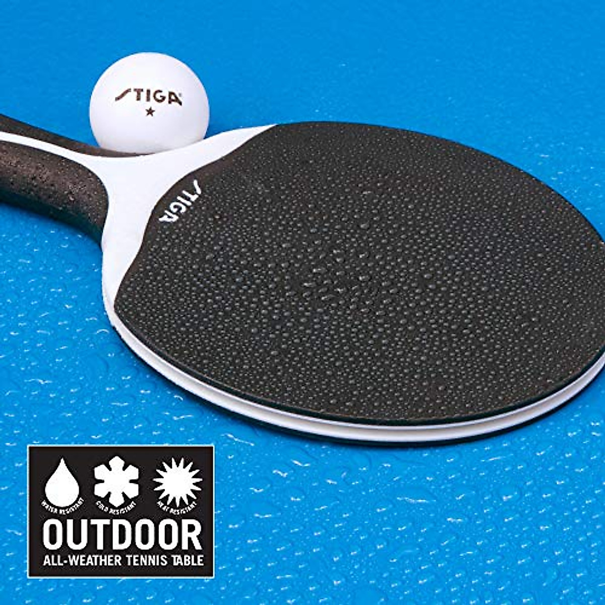 STIGA XTR Professional Outdoor Table Tennis Tables – All Weather Aluminum Waterproof Outdoor or Indoor Design with Net & Post - 10 Minute Easy Assembly Ping Pong Table with Compact Storage