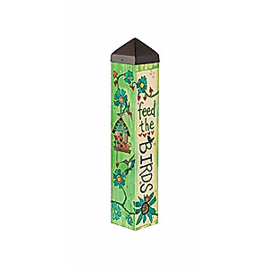 Studio M Birds Will Sing Art Pole Outdoor Decorative Garden Post, Made in USA, 20 Inches Tall