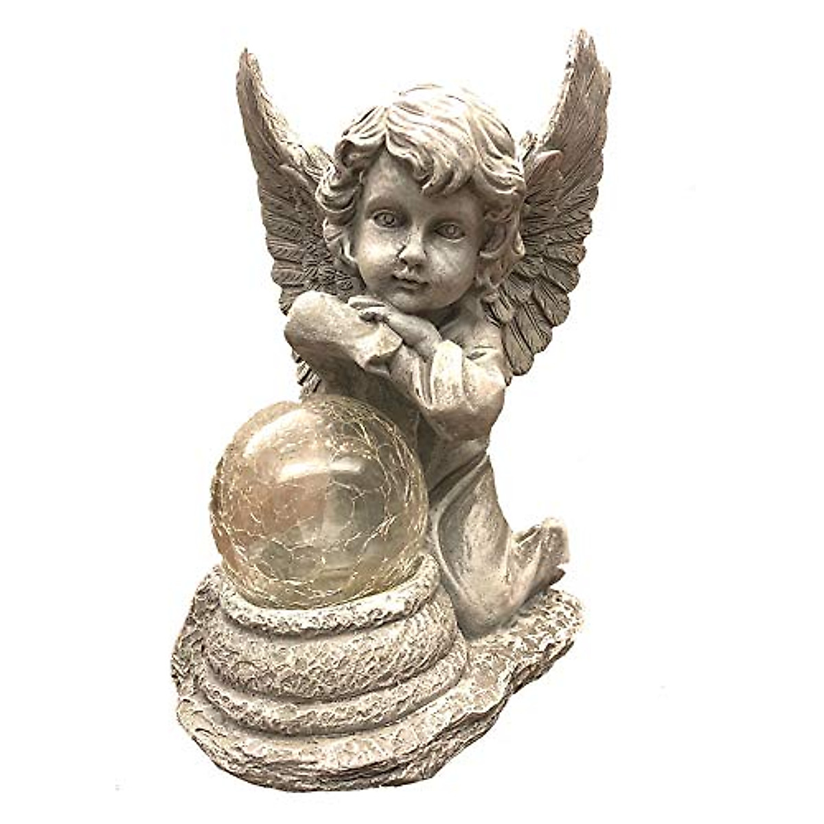 Bo-Toys Solar Powered Angel with Solar Glowing Globe LED Garden Light Decor Color Change