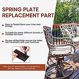 Tondiamo 8 Pieces Patio Chair Spring Plates Swivel Rocker Fiberglass Rocking Plate Replacement Parts for Universal Furniture, 5 x 2.5 x 0.25 Inches (Black)