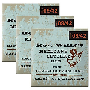 Reverend Willy's Mexican Lottery Brand Guitar Strings Electric 3 Sets 09-42