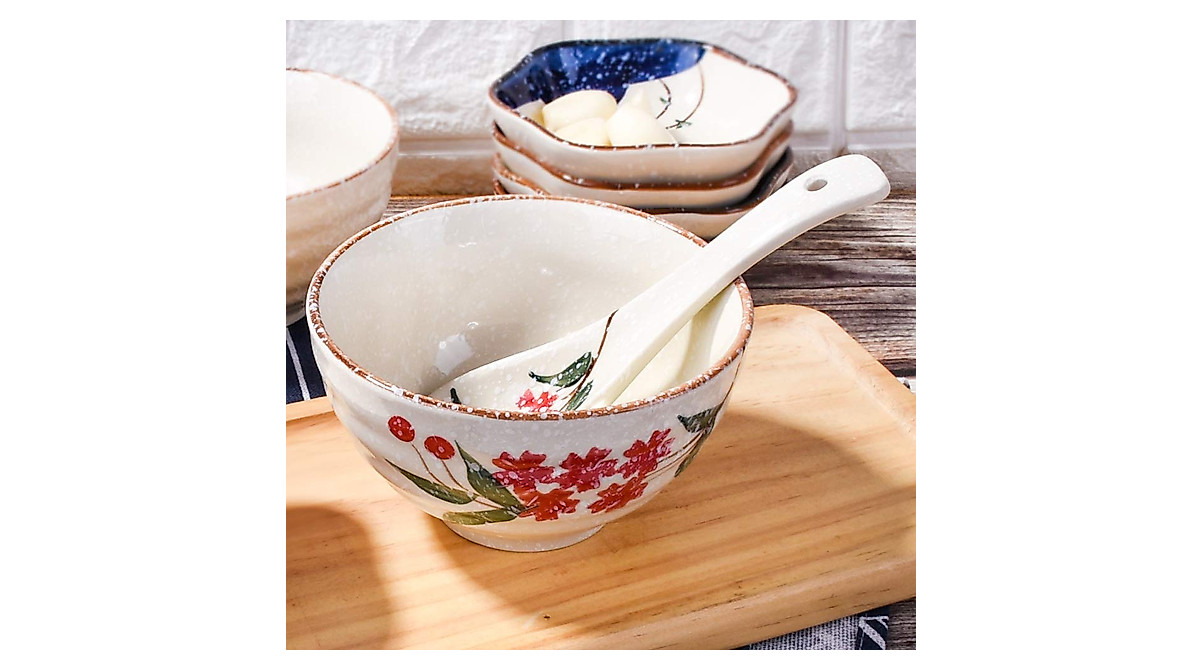 Japanese Style Rice Bowl Set of 4 | Durable Ceramic Food Bowls