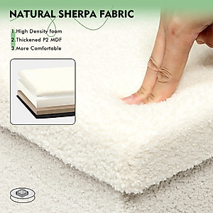 PINPLUS Folding Storage Ottoman Bench, White Upholstered Sherpa Ottoman Storage Bench, Large Storage Chest Footrest with Lids, Entryway Bench for Living Room, 31.5'' x 15.7'' x 15.7''