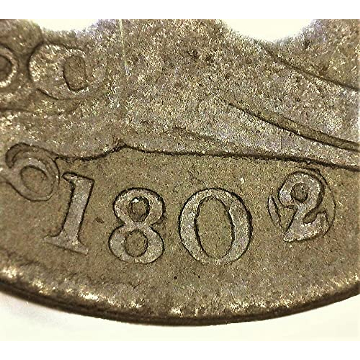 1802 Draped Bust 1802/0; Rev of '02; Early Die State Half Cent VG-10 NGC