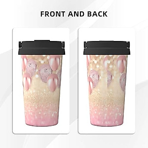 WANGXUEE Red glitter balloon Print 500ml Stainless Steel Travel Tumbler Double Wall Vacuum Insulated Coffee Mug