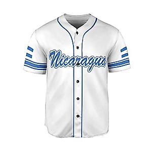 Personalized Nicaragua Baseball Jersey, Custom Nicaragua Baseball Jersey for Men & Women, Nicaraguan Camisas Shirt (Style 6)