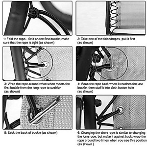 Maius Replacement Cord for Zero Gravity Chair, 4 Pack Universal Replacement Elastic Cords Repair Tool Kit for Sun Loungers, Garden Chairs, Outdoor Recliners, Anti Gravity Chair, Bungee Chairs - Black