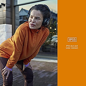 Philips A4216 Wireless Sports Headphones, up to 35 Hours Play time, Washable Cooling Ear-Cup Cushions, IP55 Water/dust Protection, Bluetooth + 3.5 mm Audio Port, Built-in Microphone TAA4216BK