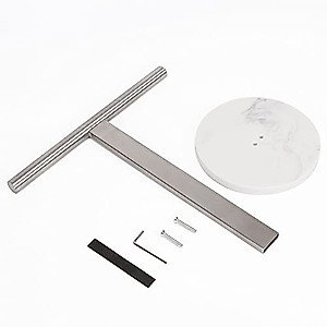 NearMoon T-Shape Hand Towel Holder-Bathroom Towel Rack-Stand with Balanced Base Towel Bar for Bathroom Kitchen Vanity Countertop, Modern Stand Towel Ring (Marble Base, Brushed Nickel)