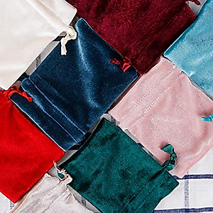 DoGeek 8PCS 3.5" X 4.7" Super Soft Jewelry Bags Luxury Velvet Drawstring Bags Pouches Candy Gift Bags for Christmas Party Wedding Favors