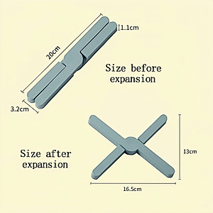 3 Packs Folding Silicone Trivet Non-Slip Heat Resistant Kitchen Pot Holder Pads Placemats Pot Holders for Hot Pots/Cups/Plates/Bowls (Grey,Green,Yellow)